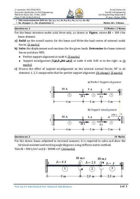 Pdf Matrix Analysis Exams Prof Shehata E Abdel Raheem