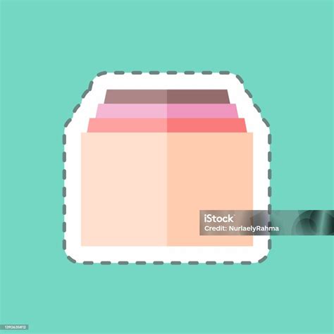 Garis Stiker Memotong Tab Cocok Untuk Simbol Antarmuka Web Desain