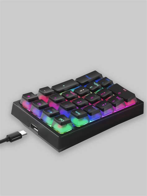 Mechanical Numeric Keypad Hot Swap Yellow Switch Wired Gaming Keypad RGB Backlit Pudding Keycap