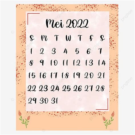 Sederhana Hd Transparent Kalender Bulan Mei Sederhana Kalender Bulan Mei PNG Image For Free
