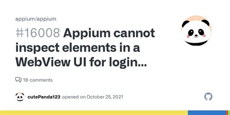Appium Cannot Inspect Elements In A Webview Ui For Login Password In