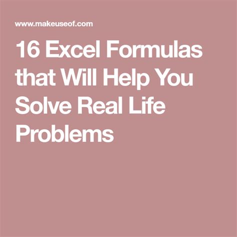 15 excel formulas that will help you solve real life problems excel formula excel life problems