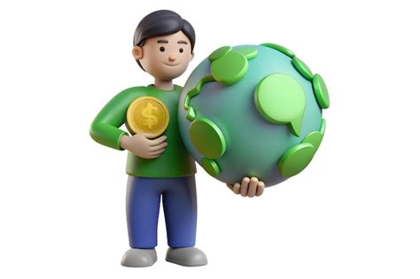 Green Globe And Coins Symbolize Sustainable Finance And Global Economic