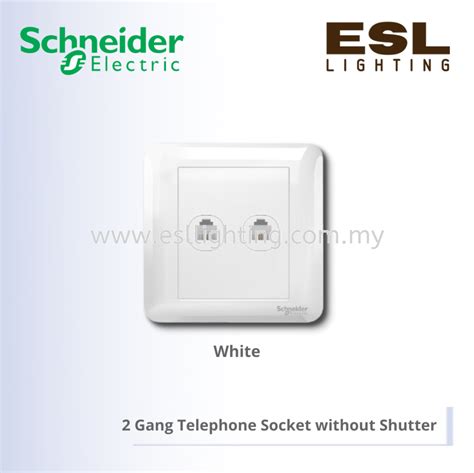 Schneider Affle Plus 2 Gang Telephone Socket Without Shutter A3g32rj4