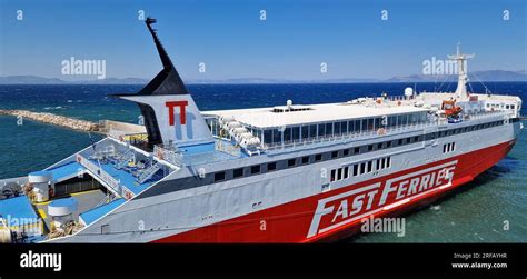 Ferry Boat Between Rafina And Andros Island Greece Southern Europe