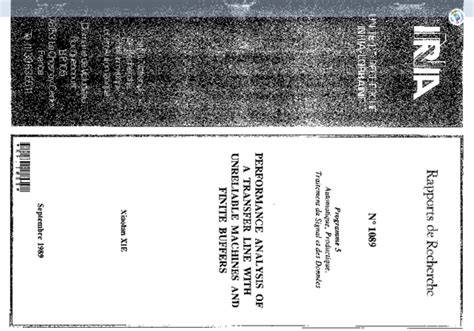 Pdf Performance Analysis Of A Transfer Line With Unreliable Machines And Finite Buffers