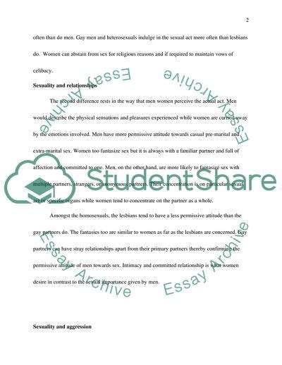 Analysis Of Sexual Desire Report Example Topics And Well Written