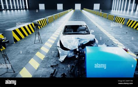 Generic D Car Crash Test Car Destruction D Rendering Stock Photo