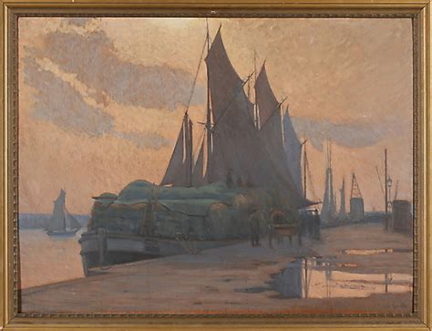 Aron Gerle Skutor Eldkvarnskajen Olja På Pannå Signerad Konst