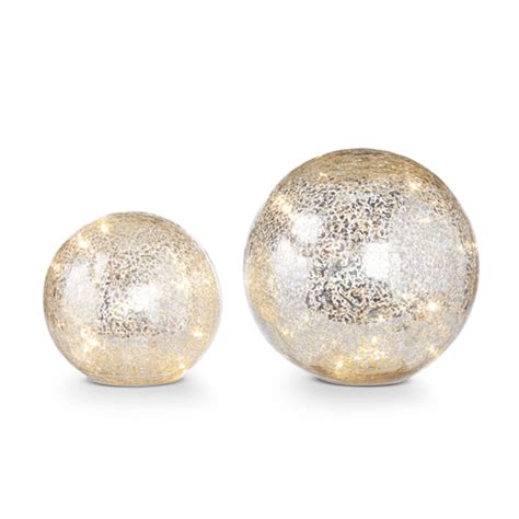 Decorative Mercury Glass Lighted Ball Mellow Monkey