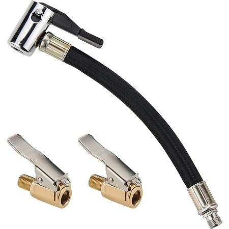 Hands DIY Locking Tire Chuck Inflator Pump Hose Adapter 15CM Air Tyre