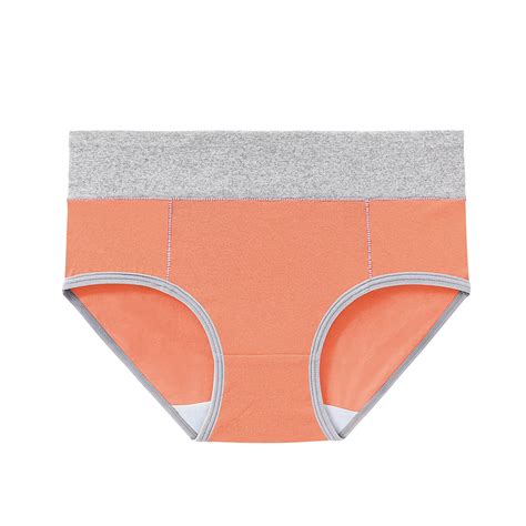 Choii Womens Plus Size Color Matching Cotton High Waist Panties With