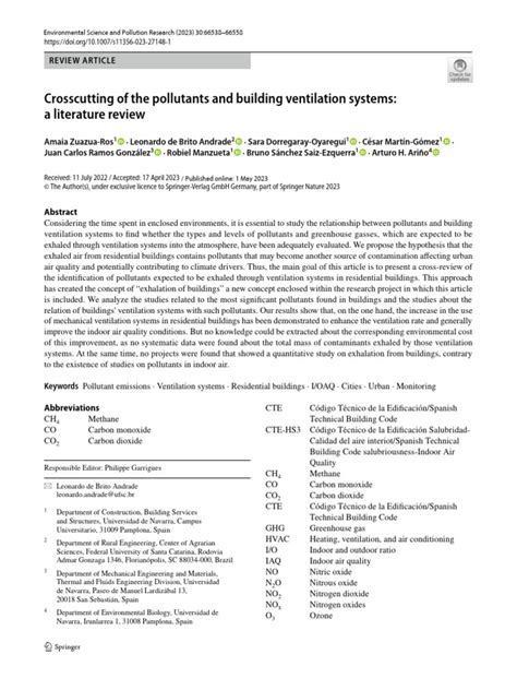 crosscutting of the pollutants and building ventilation systems a
