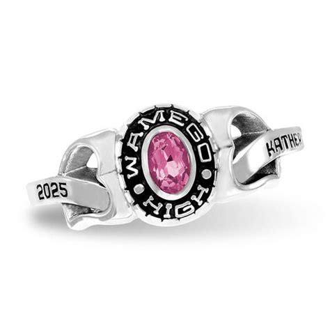 Ladies Oval Birthstone High School Class Ring By Artcarved 1 Stone
