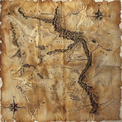 Um Antigo Mapa Do Mundo Numa Folha De Papel Arrugada Foto Premium