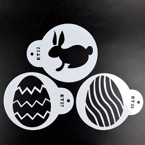 Easter Themed Cookie Printing Stencils Egg Pattern Template Plastic