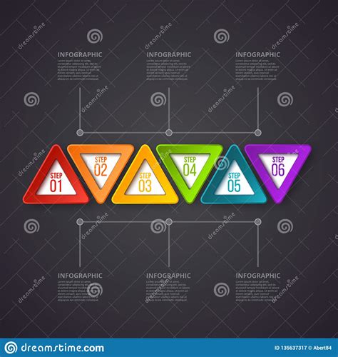 Infographic Dark Timeline Report Template Cartoon Vector