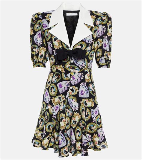 Alessandra Rich Printed Silk Minidress Editorialist