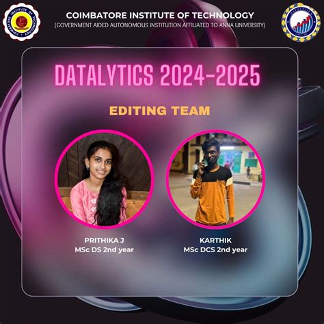 Datalytics Cit On Linkedin Proud Of Our Editing Team🌟 Prithika J Karthikeyan K Dhanusuya R And