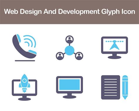 Web Design And Development Vector Icon Set Vector Art At Vecteezy