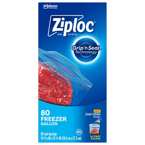 Ziploc Easy Open Tabs Freezer Gallon Bags 152 Ct