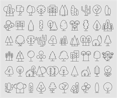 Tree Tree Svg Tree Icons Plant Garden Garden Svg Pine Fir Tree Cactus Clip Arts Set