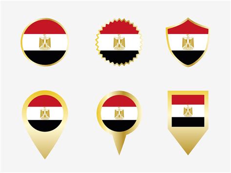 Vector Flag Set Of Egypt Vector Art At Vecteezy