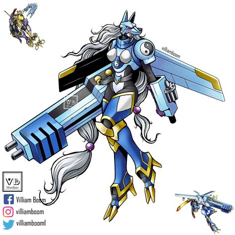 Magna Garurumon X Sakuyamon By Villiamboom R Digimon
