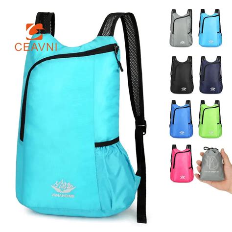 Ceavni 경량 야외 접이식 초경량 배낭 방수 등산 여행 스포츠 컬러 가방 남녀공용 20l Aliexpress