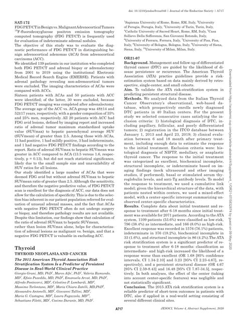 Pdf Or21 07 The 2015 American Thyroid Association Risk Stratification
