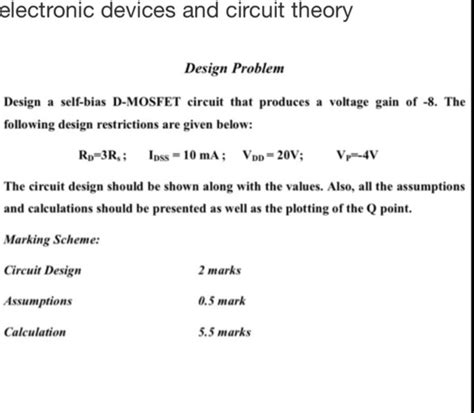 Solved Electronic Devices And Circuit Theory Design Problem Chegg Com