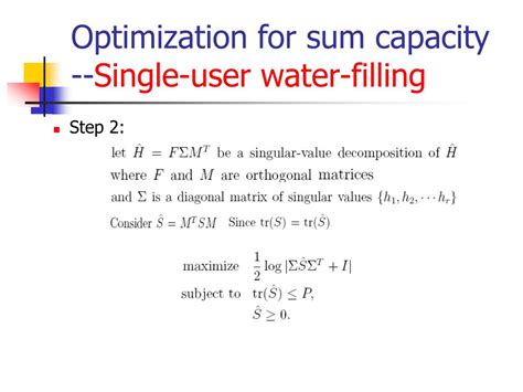 Ppt Iterative Water Filling For Gaussian Vector Multiple Access