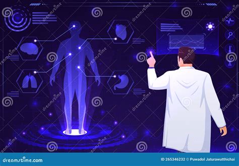 Medical Holographic Scene Doctor Is Diagnose By Health Technology