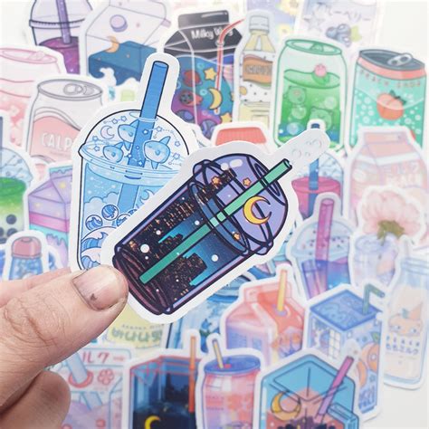 Mua Sticker Nhãn Dán đồ Uống Cute Trang Trí Mũ Bảo Hiểm đàn Guitar