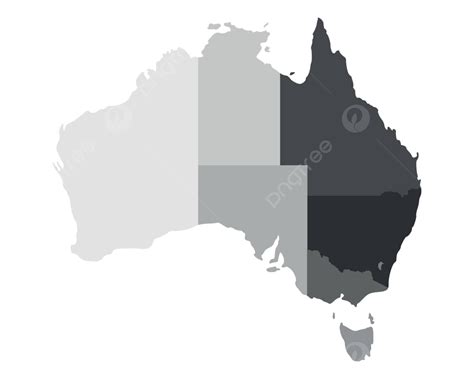 Map Of Australia State Grey Territories Vector State Grey