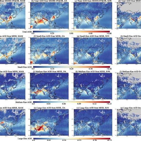 Spatial Distributions Of Annual Average Of A Aod B Saod C Maod