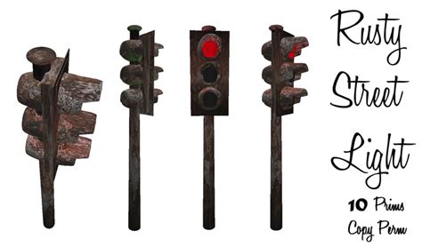 Second Life Marketplace Rusty Traffic Light Boxed