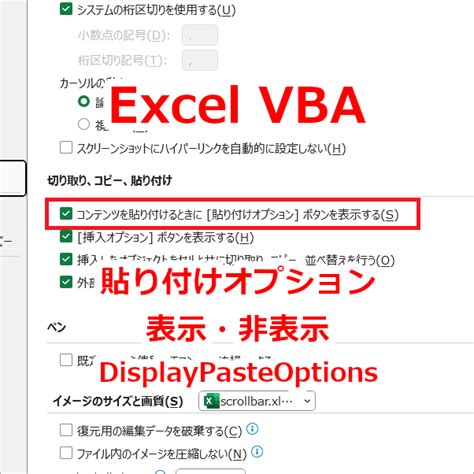 Excel Vbaで「貼り付けオプション」の設定をする方法 Displaypasteoptions ｜ リリアのパソコン学習記
