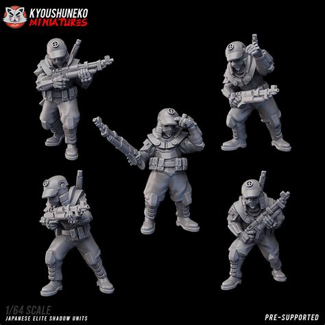 Ww2 Japanese Elite Shadow Units Resin 3d Printed Miniature Kyoushu