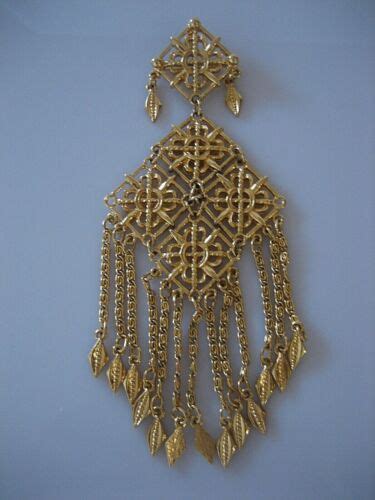 Vintage Drop Tassel Brooch Gem