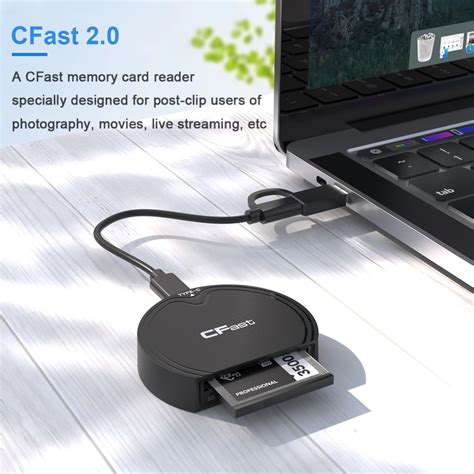 Rocketek Dual Slot Usb C Memory Sd40 Cfast 20 Card Reader Rocketeck