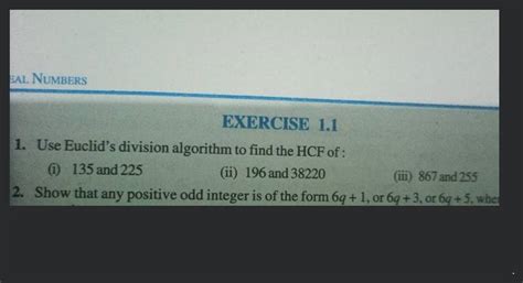exercise 1 11 use euclid s division algorithm to find the hcf of i