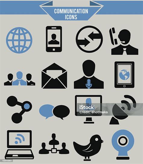 Set Ot Communication Icons Stock Illustration Download Image Now