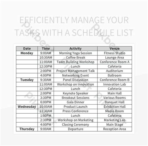 Efficiently Manage Your Tasks With A Schedule List Excel Template