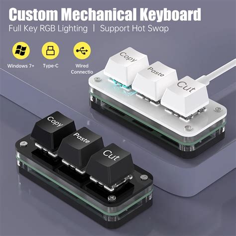 Rgb 3 Keys Macro Programming Mini Keyboard For Photoshop Gaming Hotswap Programming Keypad Copy