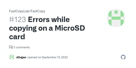 Errors While Copying On A MicroSD Card Issue 123 FastCopyLab