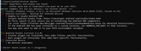 Errors When Running Flutter Doctor Command Issue Flutter Flutter GitHub