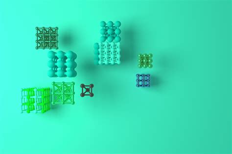 분자 스타일 콘셉트 디자인 텍스처에 대 한 상호 잠긴 사각형 또는 피라미드 배경 3d 렌더링 0명에 대한 스톡 사진 및 기타