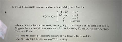 Solved 1 Let X Be A Discrete Random Variable With