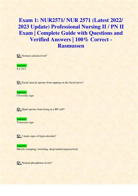 Exam 1 Nur2571 Nur 2571 Latest 2022 2023 Update Professional